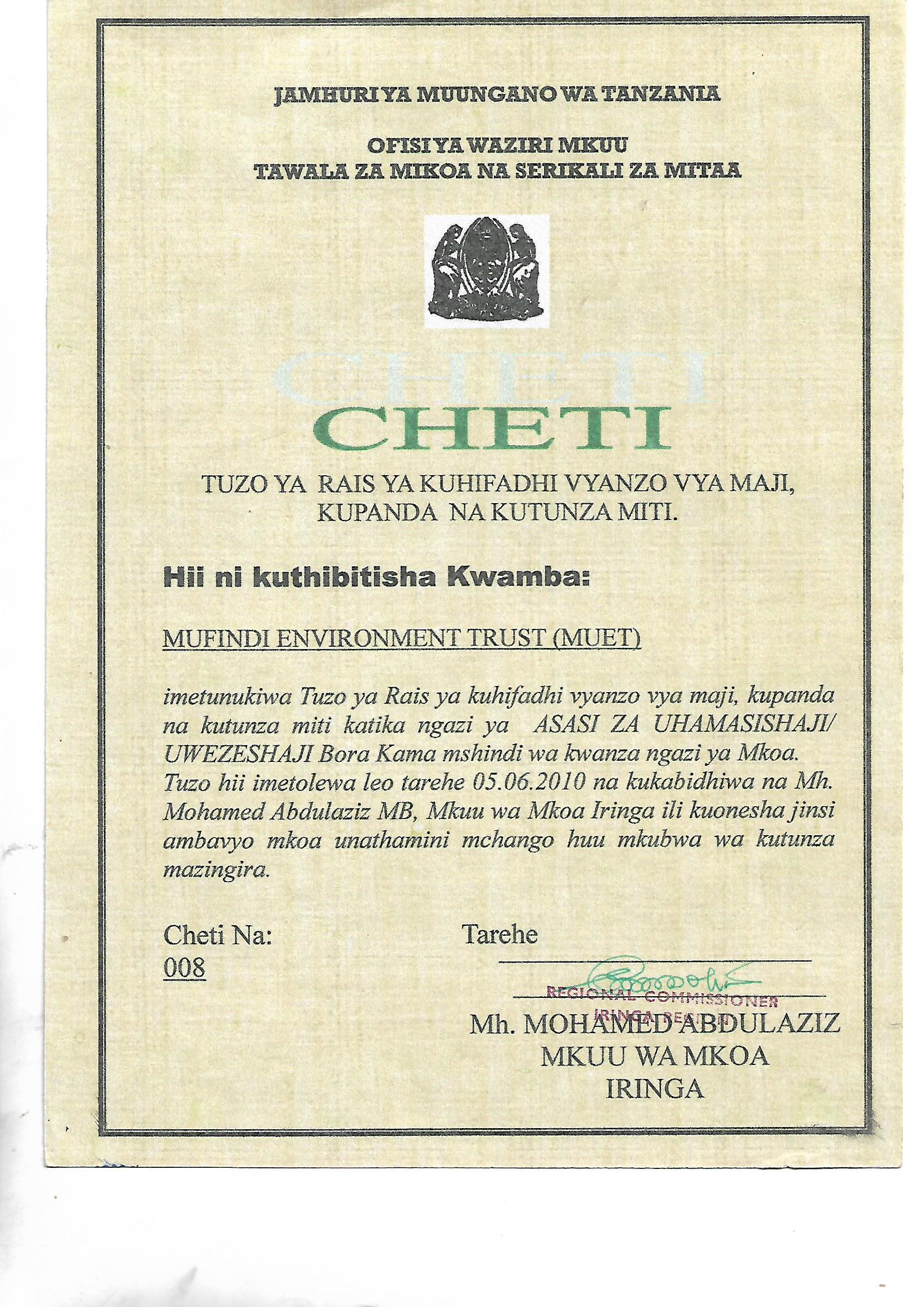 Future Plans | Mufindi Environmental Trust (MUET)